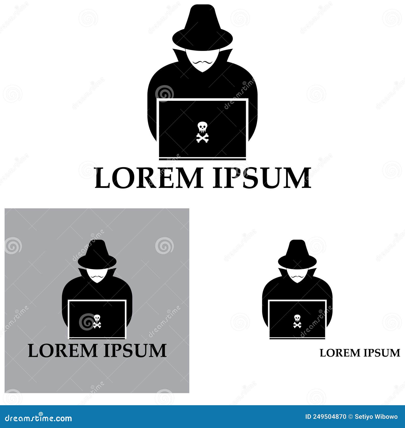 Fondo Vectorial Del Logotipo Del Icono De Hacker Stock de ilustración ...