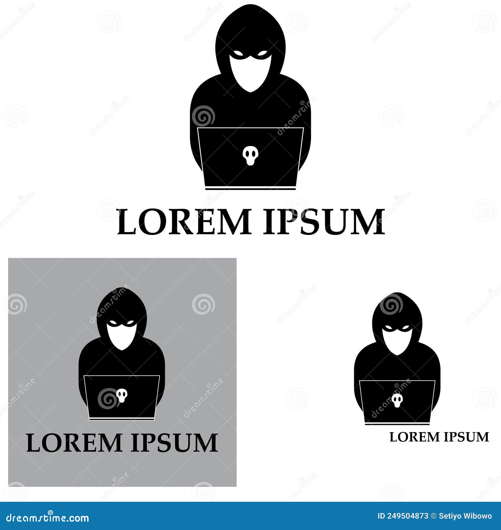 Fondo Vectorial Del Logotipo Del Icono De Hacker Stock de ilustración ...