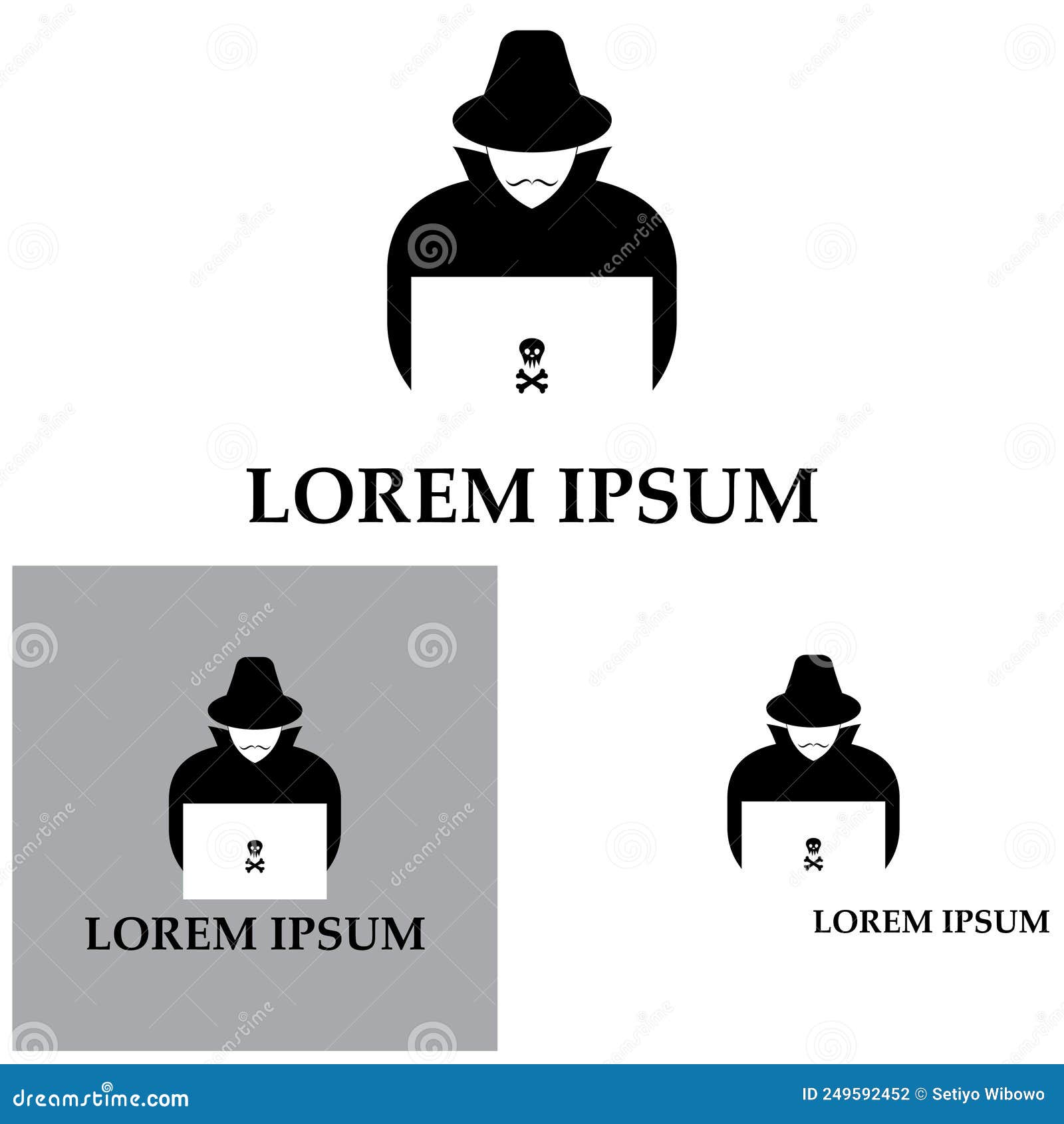 Fondo Vectorial Del Logotipo Del Icono De Hacker Ilustración del Vector ...