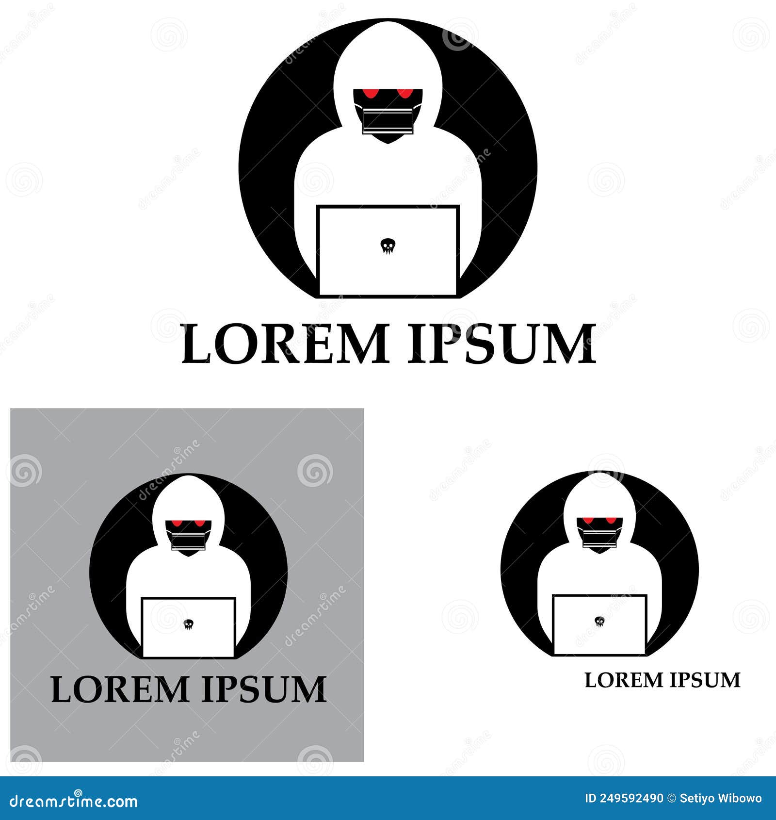 Fondo Vectorial Del Logotipo Del Icono De Hacker Ilustración del Vector ...