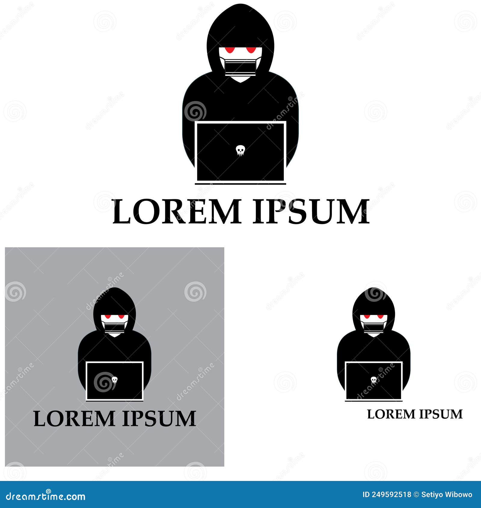 Fondo Vectorial Del Logotipo Del Icono De Hacker Ilustración del Vector ...
