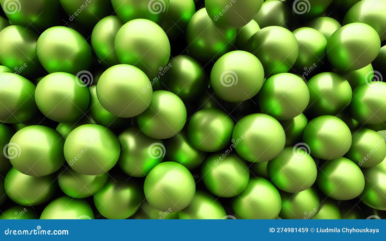 Fondo Verde Con Muchas Bolas Glosas. Muchas Bolas Verdes. Ai Generado ...