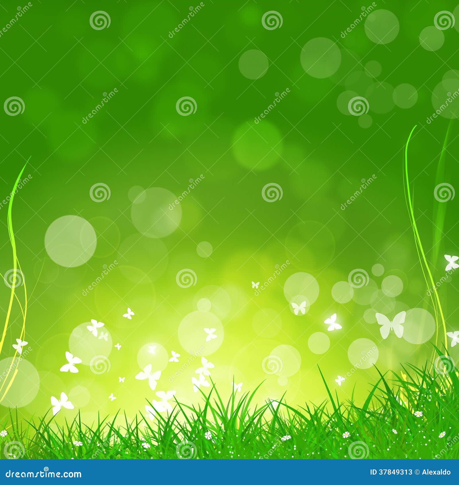 Fondo Verde De La Primavera Stock de ilustración - Ilustración de ...