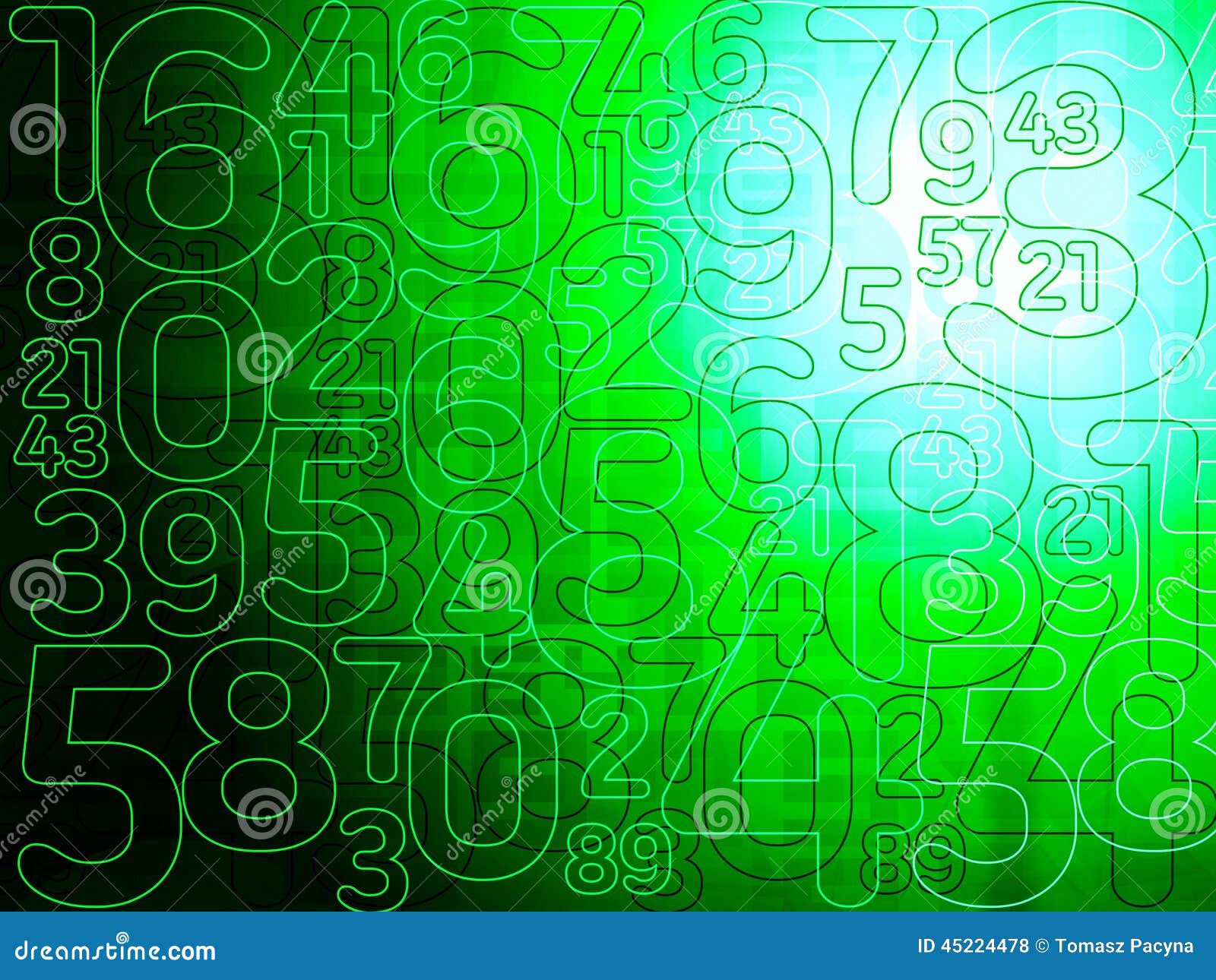 Fondo Verde De Números Abstractos De La Matriz Stock de ilustración ...