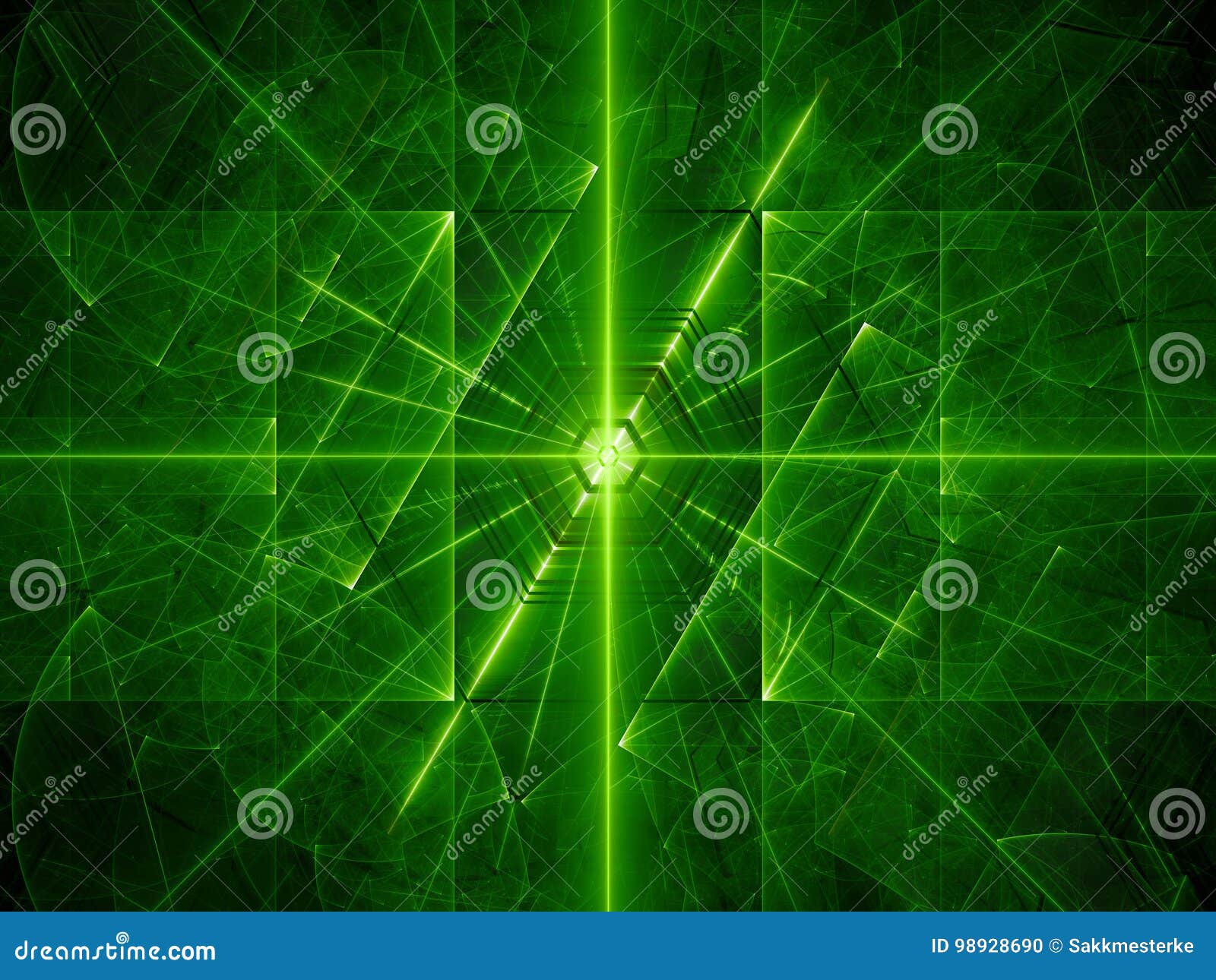 Fondo Verde De Rayos Laser Que Brilla Intensamente Stock de ilustración ...
