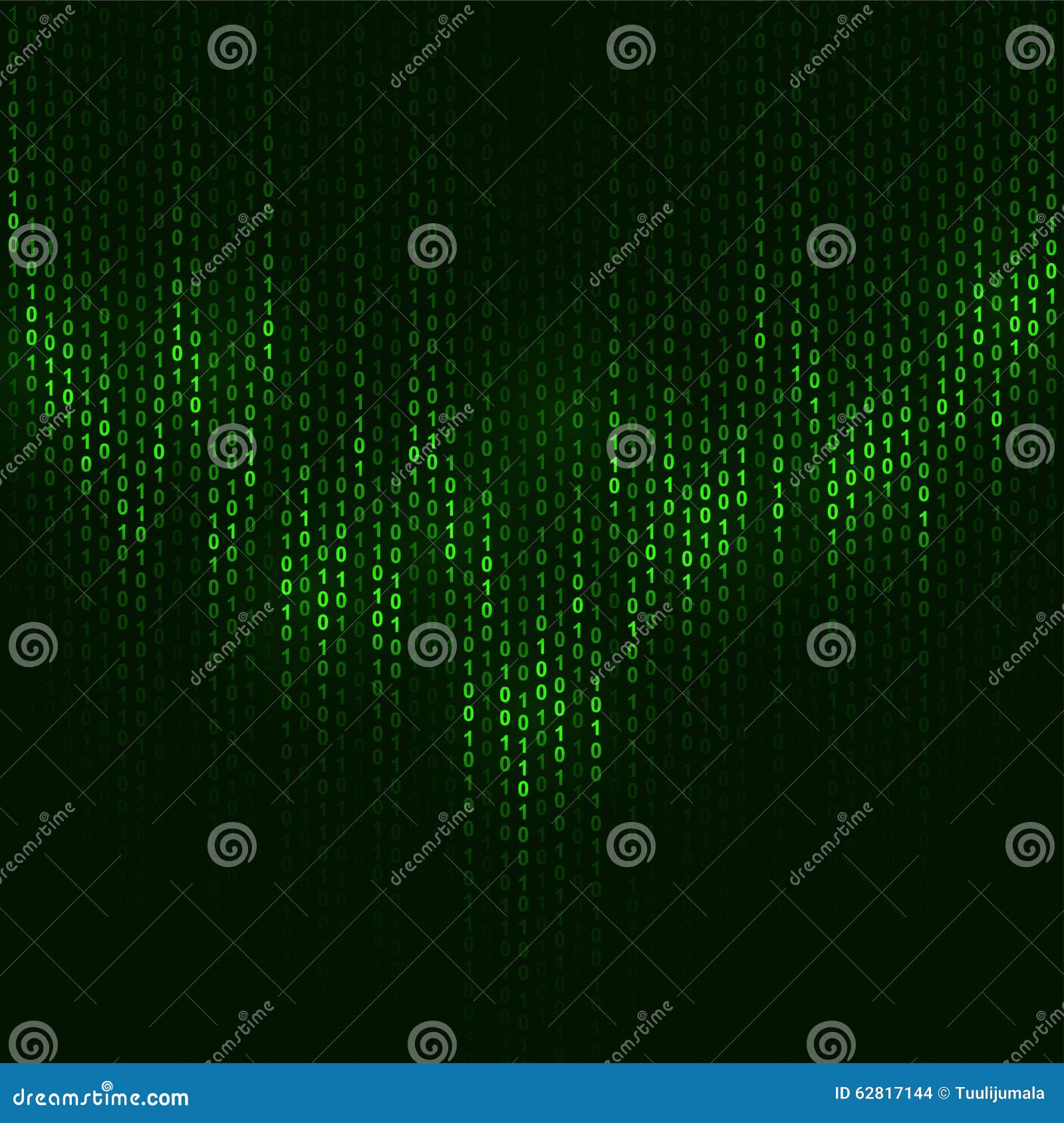 Fondo Verde Oscuro Del Código Binario Ilustración del Vector ...