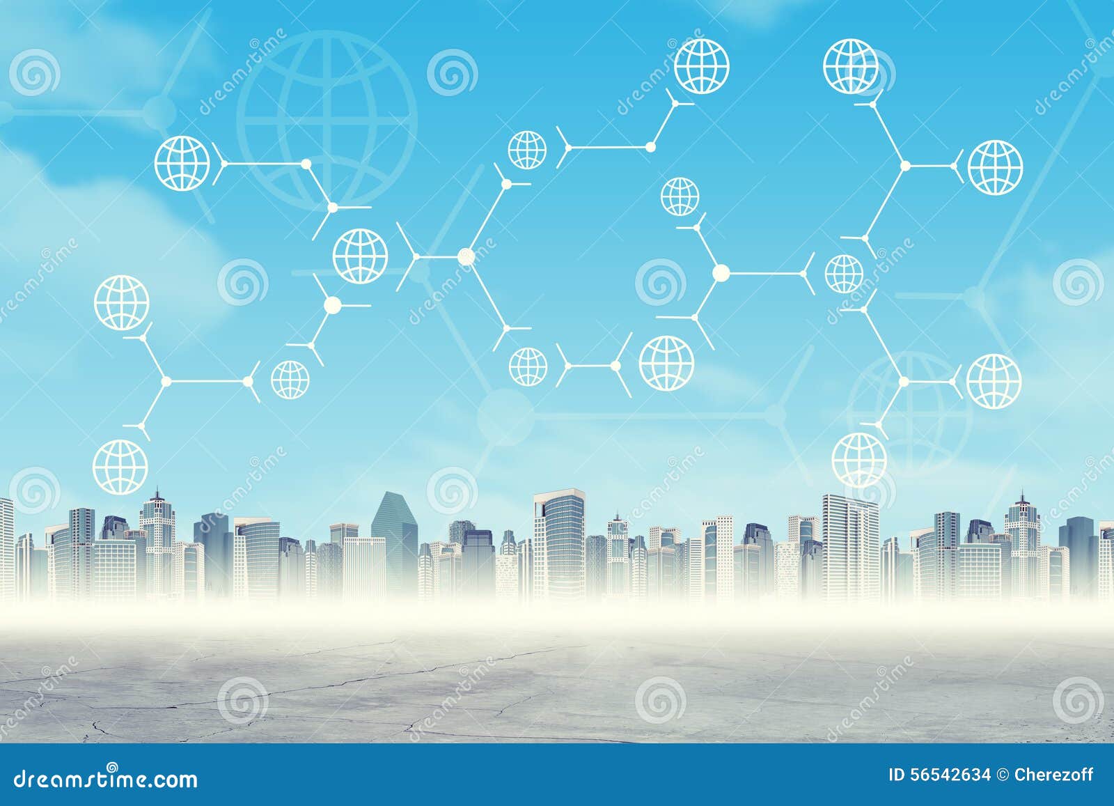 Fondo Virtual Abstracto Con Los Puntos Conectados Foto de archivo ...