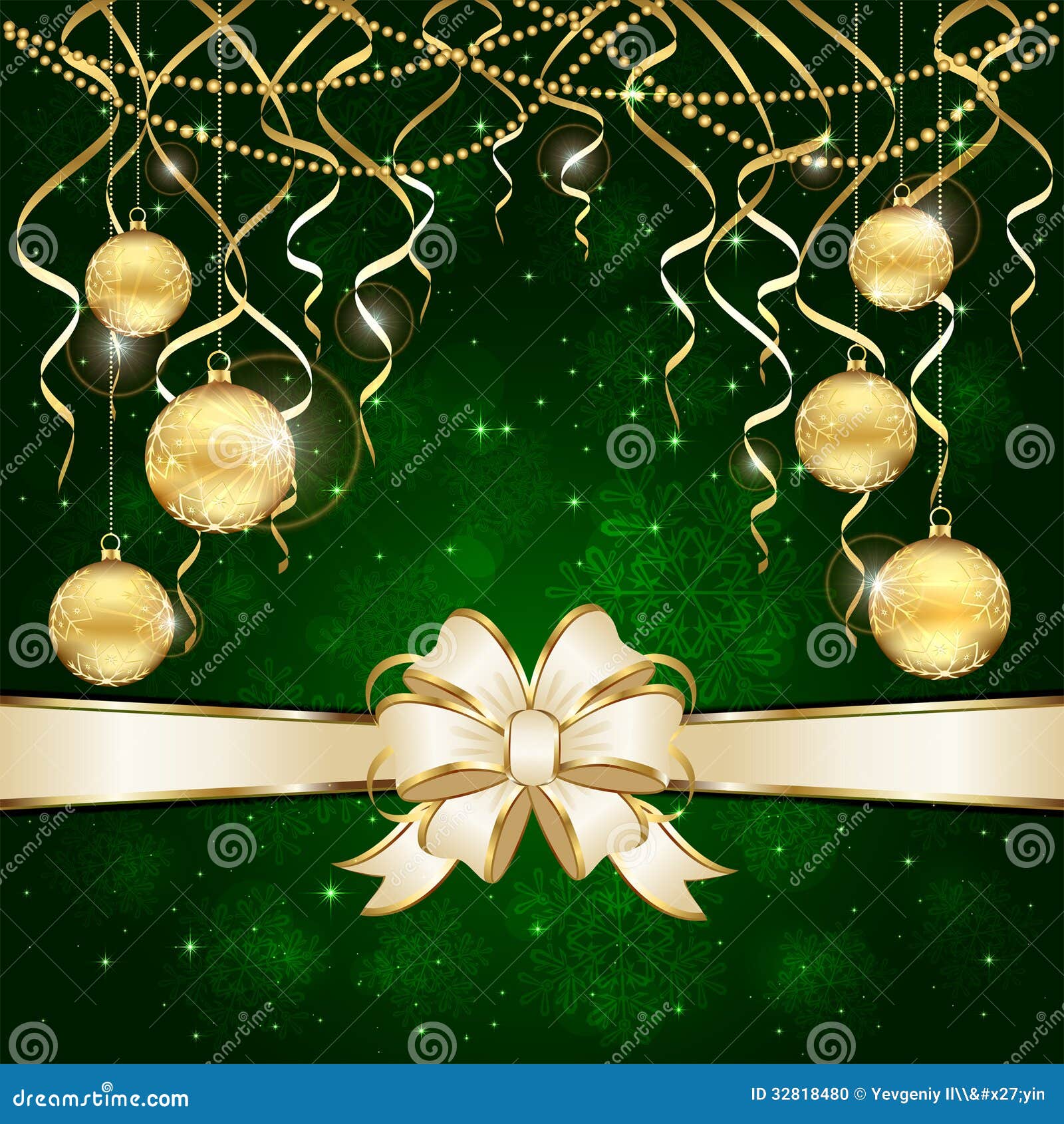 Fondo Y Bolas Verdes De La Navidad Ilustración del Vector - Ilustración ...