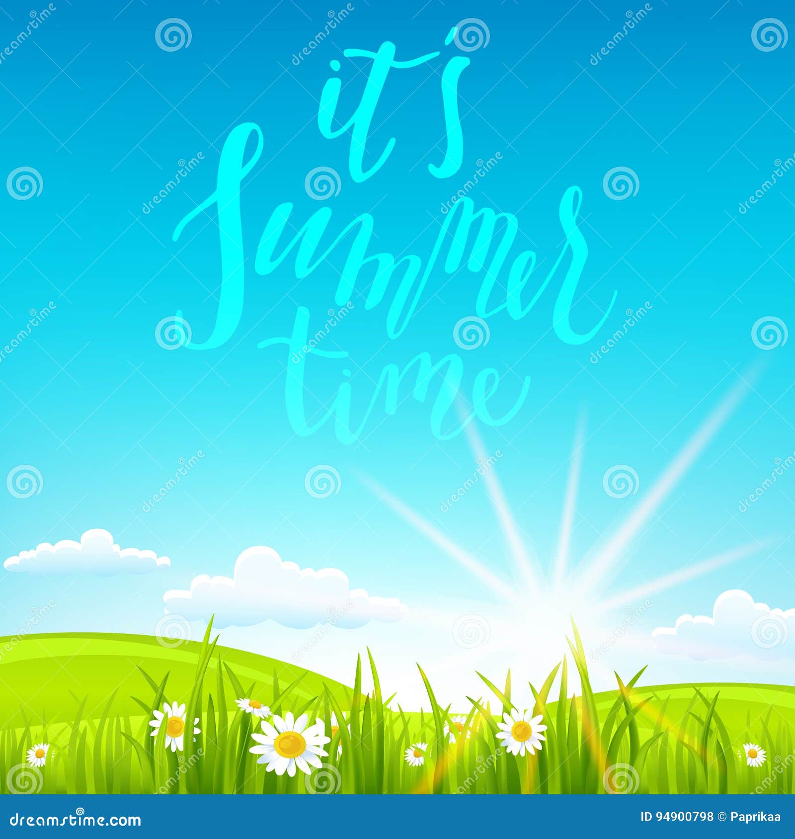 Fondo Y Sol Hermosos Del Verano Ilustración del Vector - Ilustración de ...