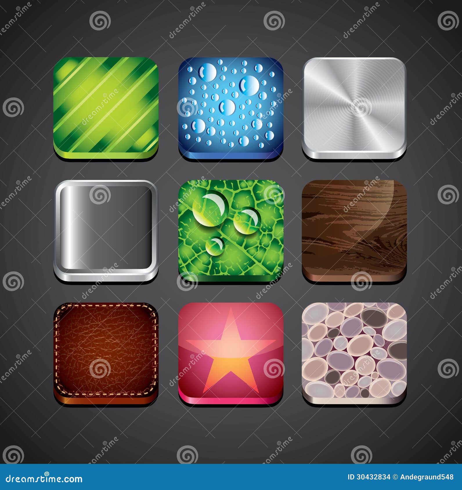 Fondos De La Textura Para Los Iconos Del App Ilustración del Vector ...