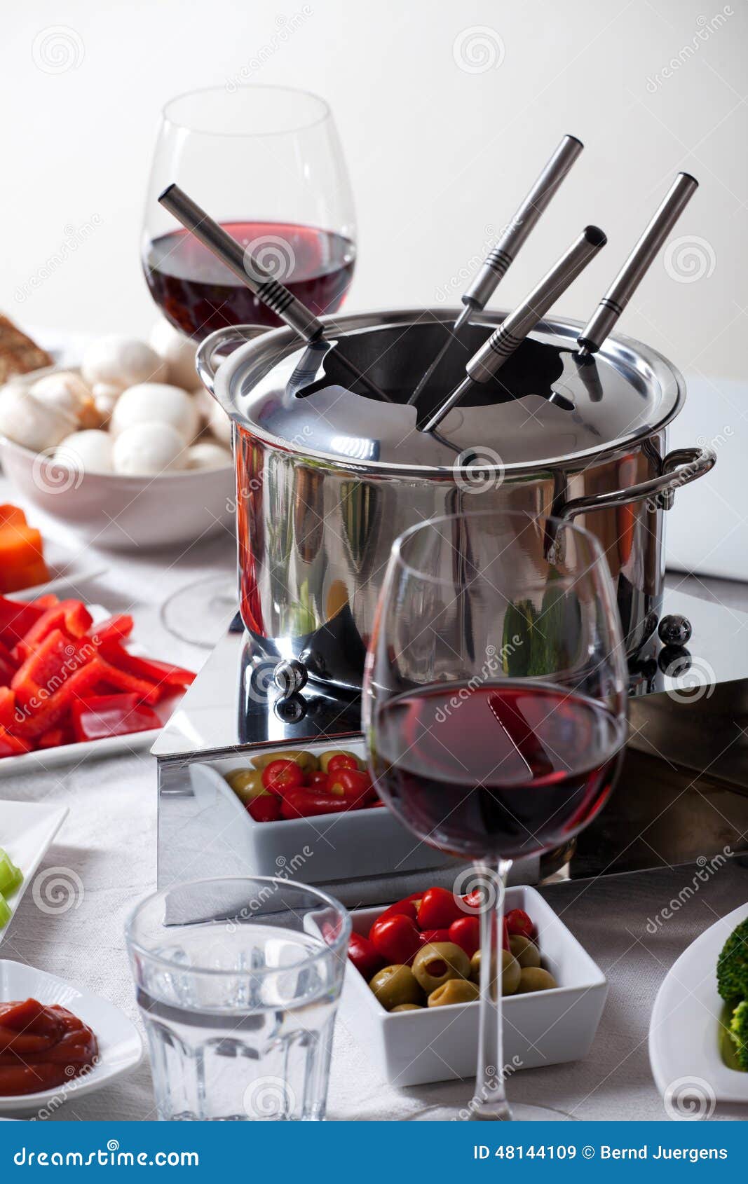 Fondue stock image. Image of fork, party, fillet, glass - 48144109