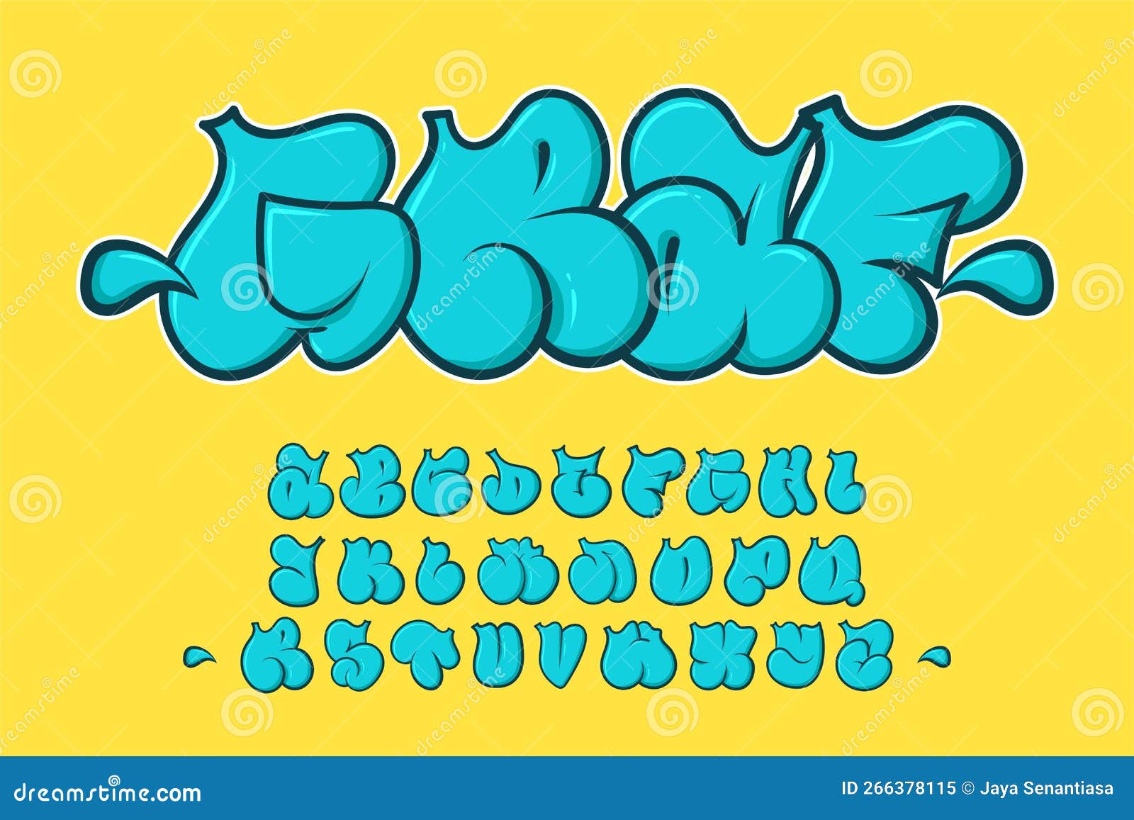 Font Alphabet Blue Street Graffiti Text Vector Letters Stock Vector ...