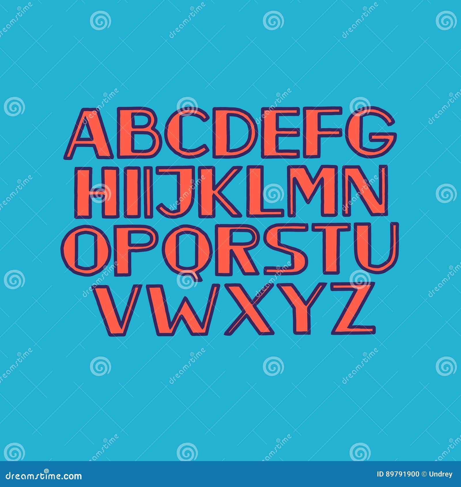 Font Alphabet Type Uppercase Letters Vector Illustration Stock Vector ...