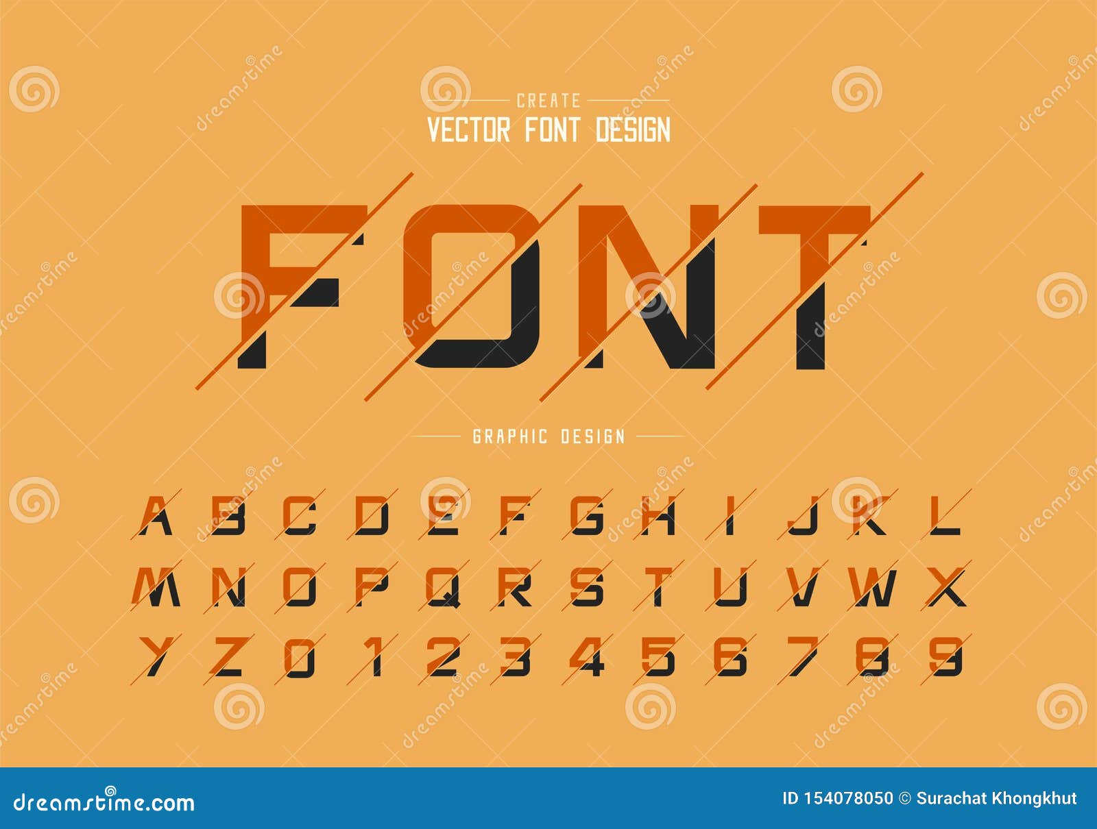 Font and Alphabet Vector, Design Typeface Letter and Number, Graphic ...
