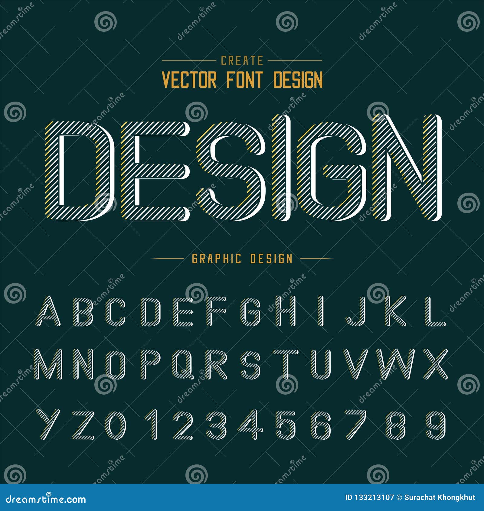 Font and Alphabet Vector, Line Typeface Letter and Number Design ...