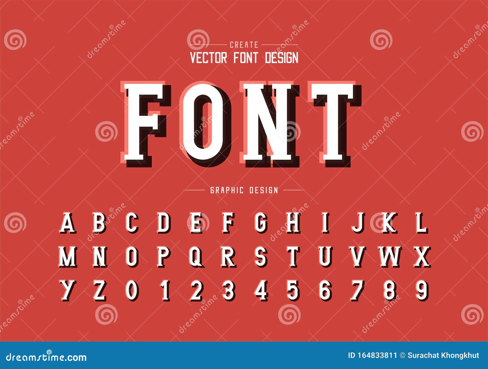 Font and Alphabet Vector with Shadow, Writing Style Typeface Letter and ...