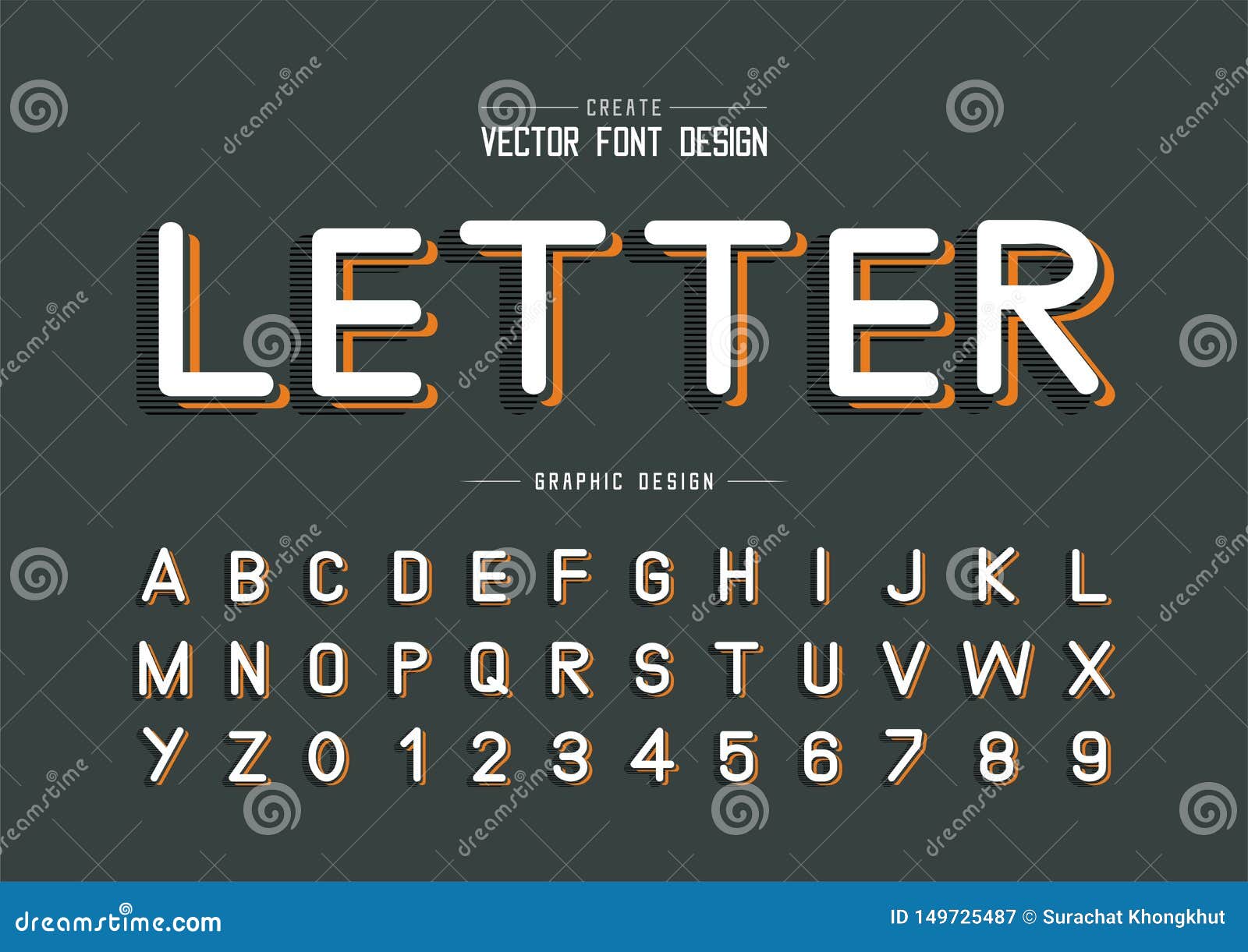 Font and Alphabet Vector, Typeface Letter and Number Design, Graphic ...