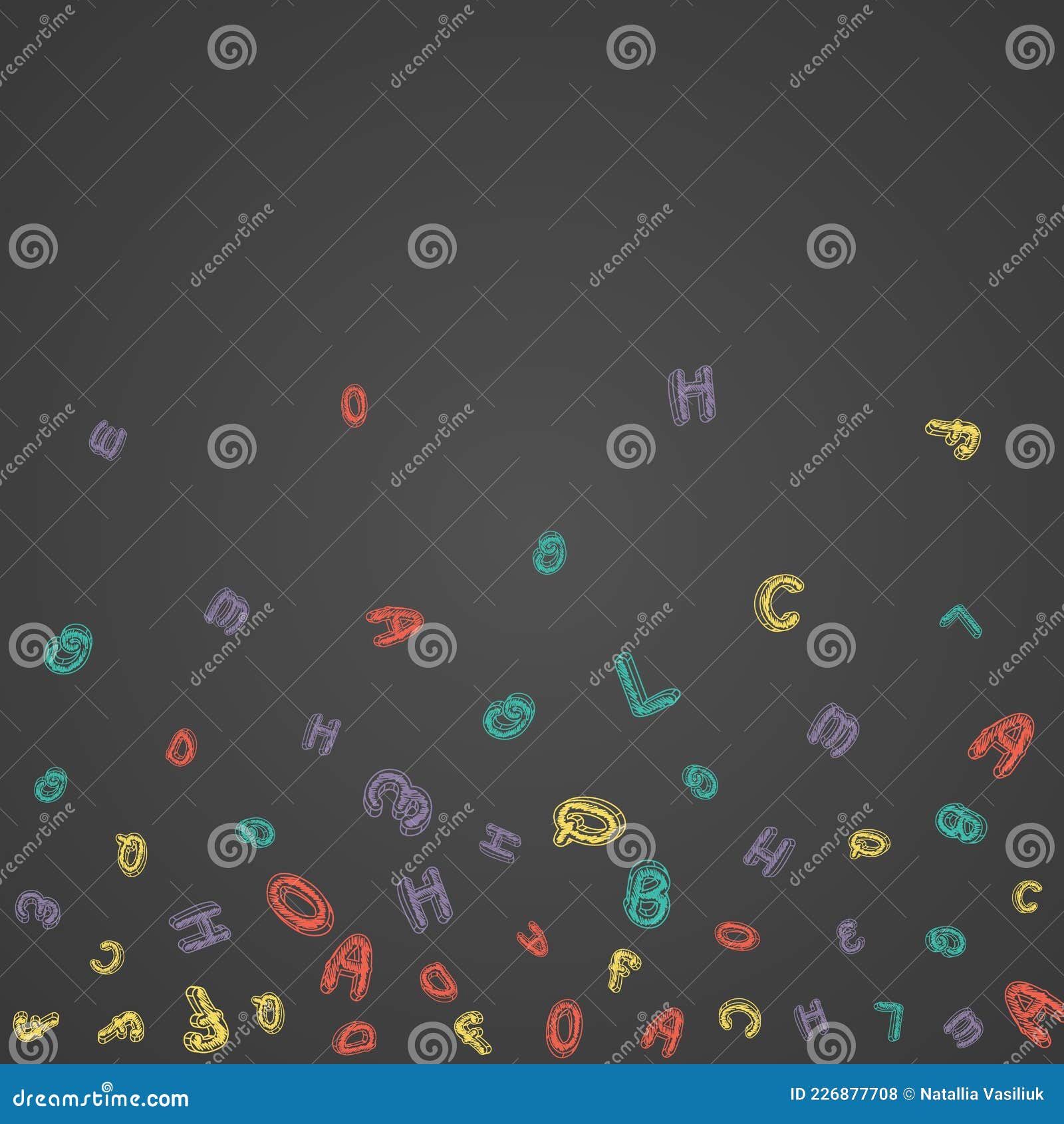 Font Chalkboard Vector Black Background. Chalk Stock Illustration ...