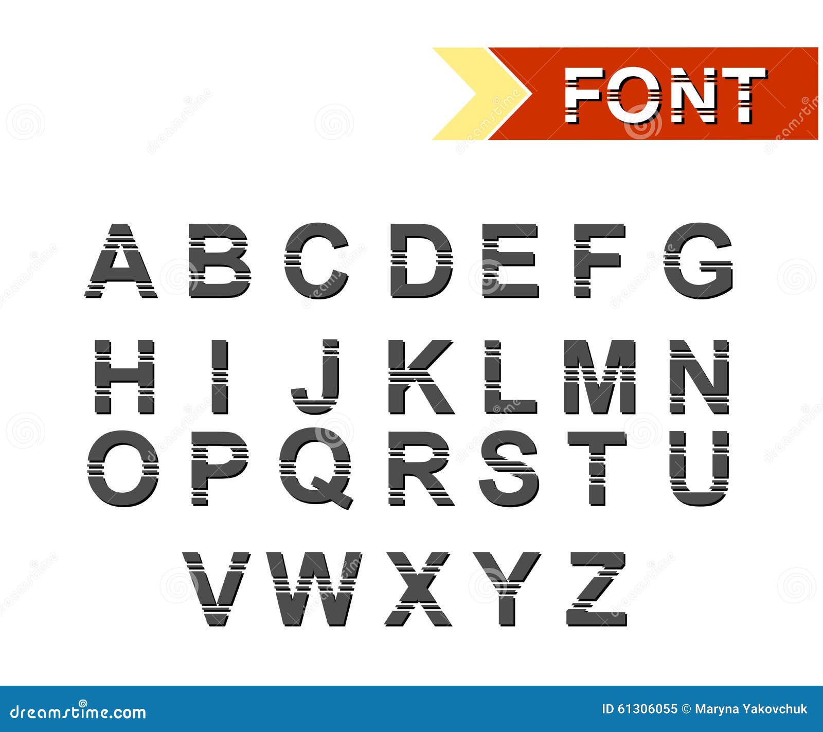 The font characters stock vector. Illustration of font - 61306055