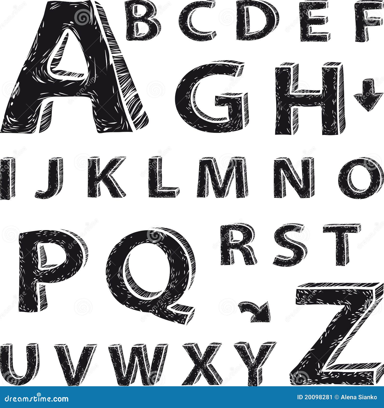 Font Composition Based on Drawing the Latin Alphab Stock Vector ...