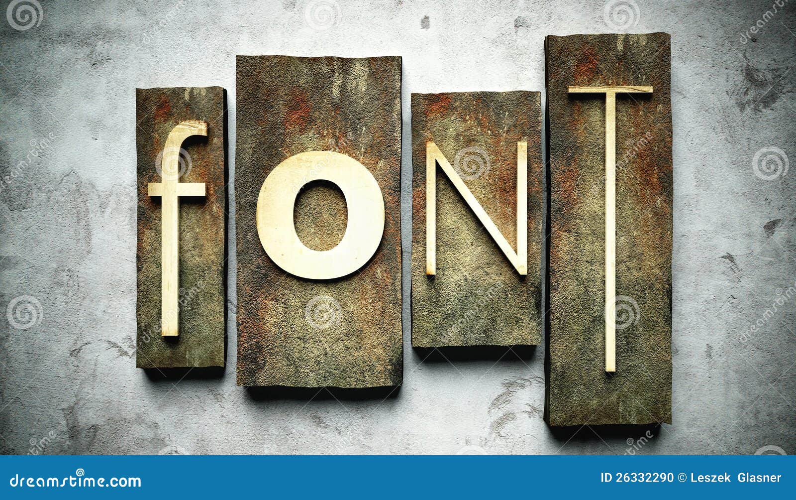 Font Concept with Vintage Letterpress Stock Illustration - Illustration ...