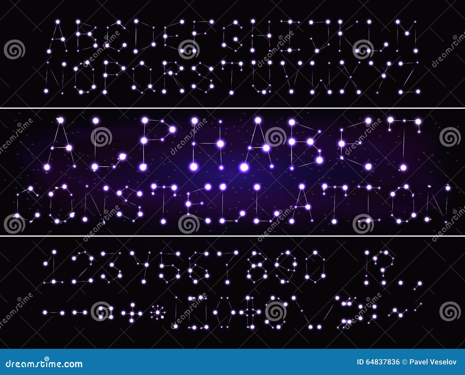 The Font Of The Constellation Stock Vector - Image: 64837836