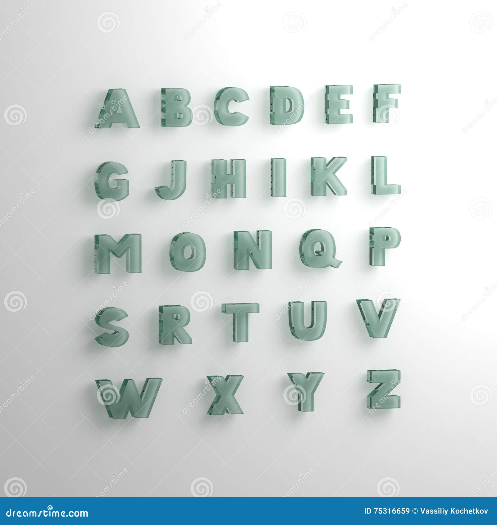 Font 3D Illustration, Big Letters Standing Stock Illustration ...
