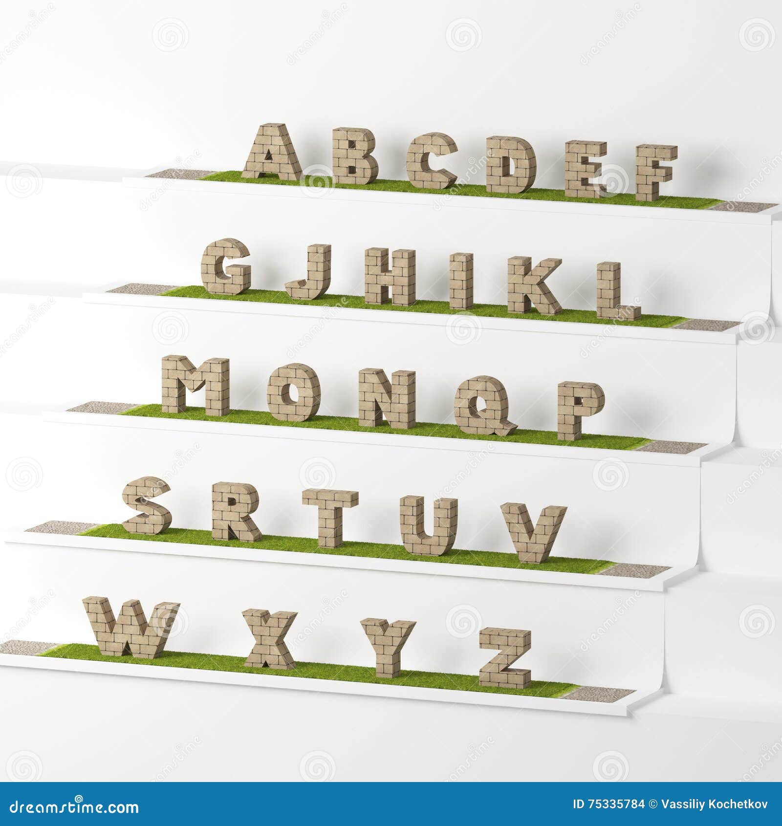 Font 3D Illustration, Big Letters Standing Stock Illustration ...