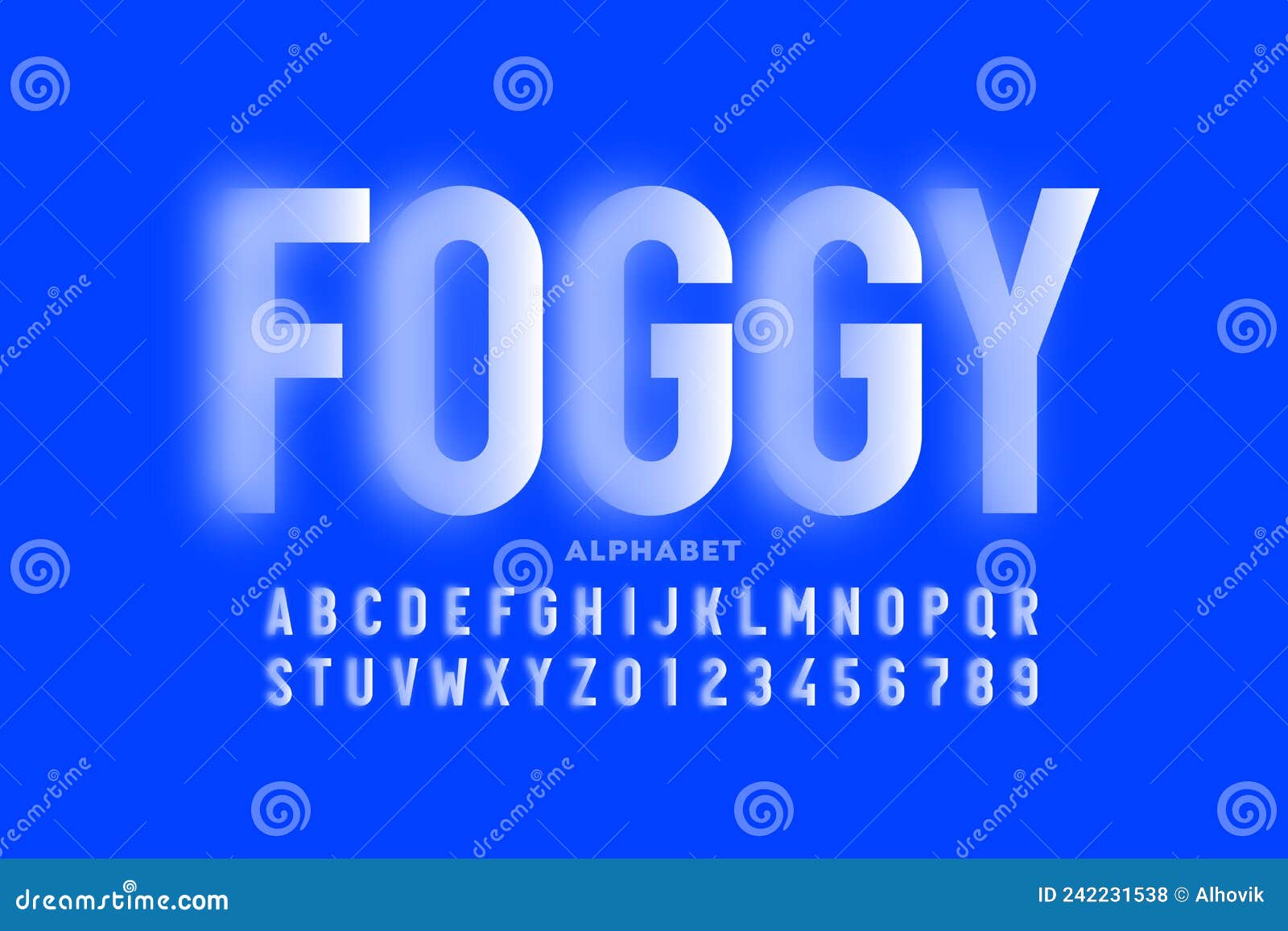 Font Design with Blurry Effect Stock Vector - Illustration of design ...