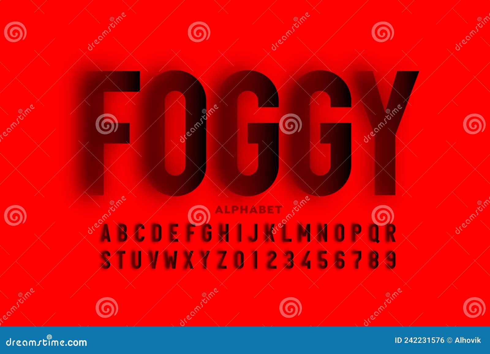 Font Design with Blurry Effect Stock Vector - Illustration of bold ...