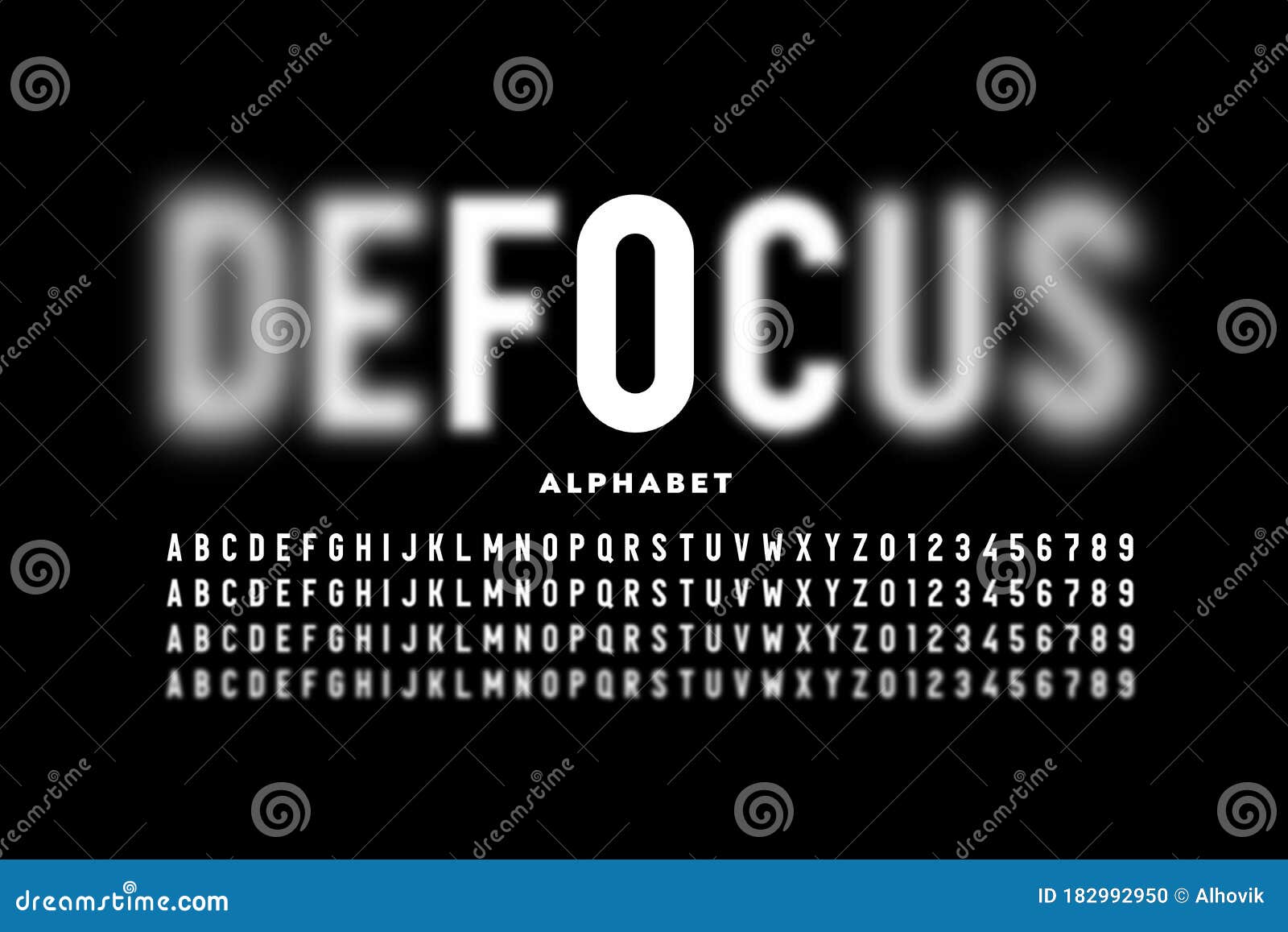 Font Design with Focused and Defocused Letters Stock Vector ...