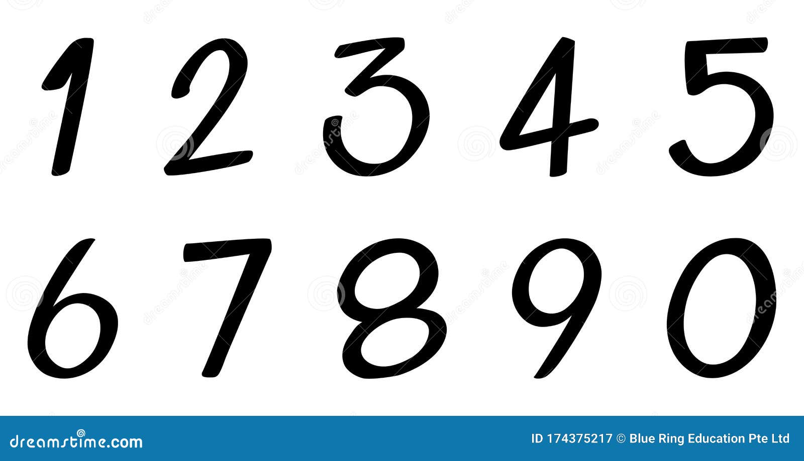 Font Design for Number One To Zero on White Background Stock Vector ...