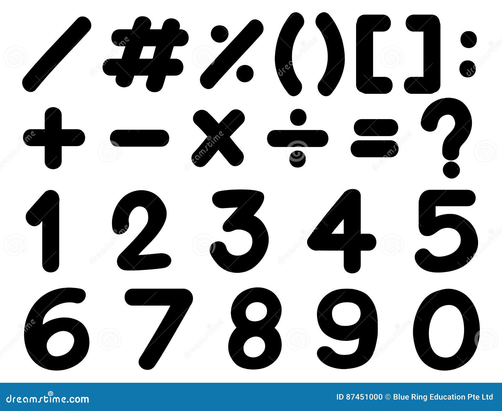 Black Font With Numbers. Cartoon Vector | CartoonDealer.com #89080667