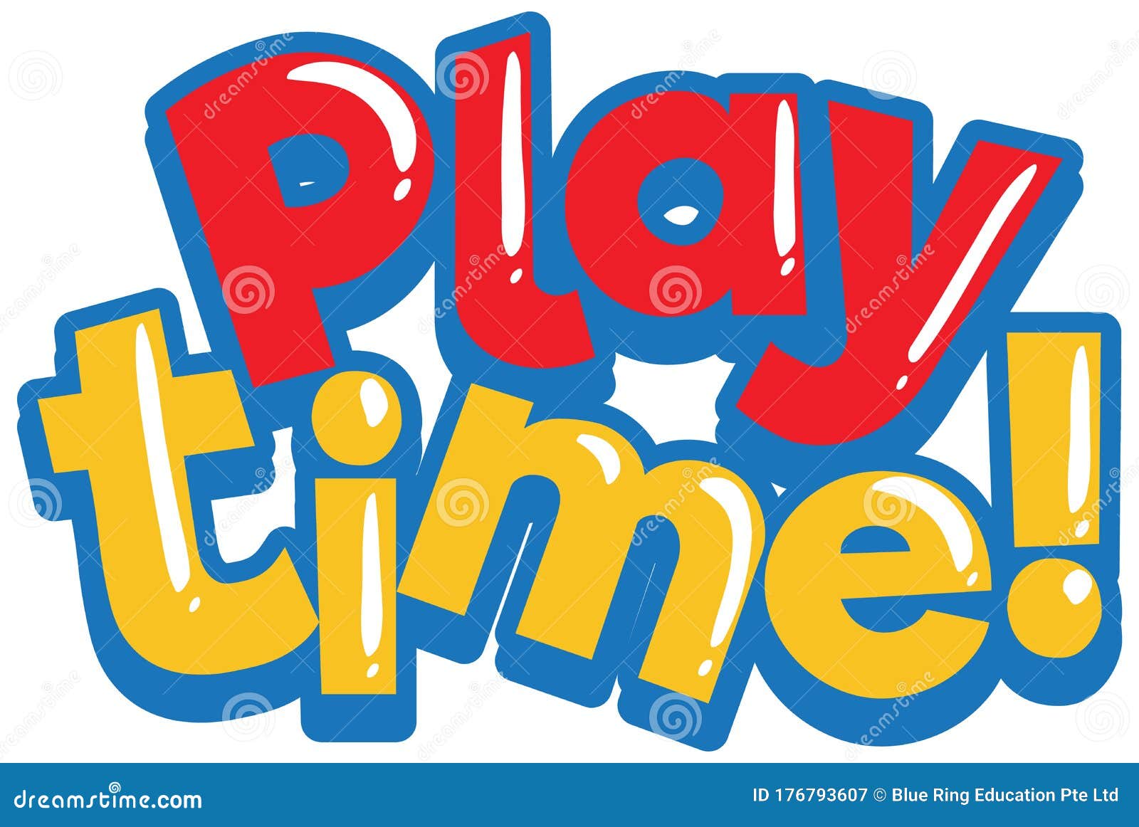 Font Design Template for Word Play Time on White Background Stock ...