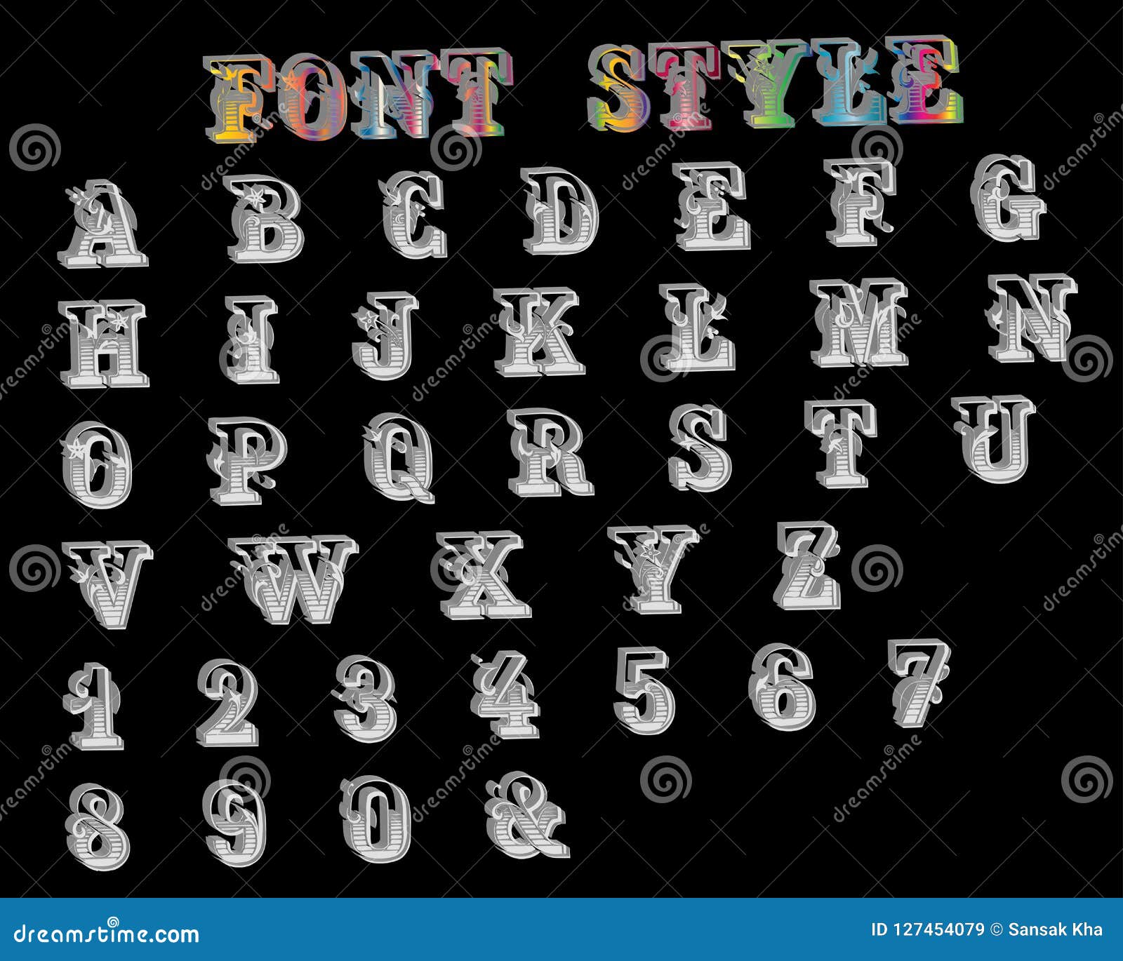 Font Design Vector Collection Dedign Stock Illustration - Illustration ...