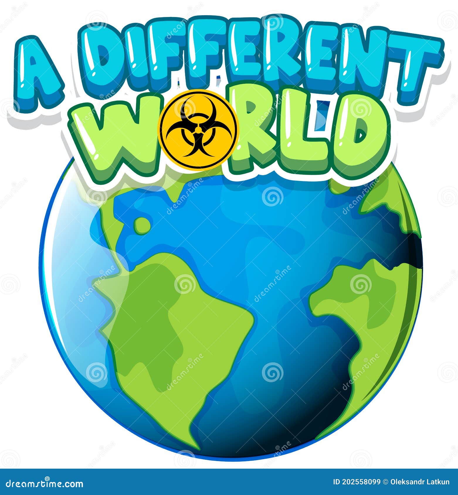 Font Design for Word a Different World with Earth on White Background ...