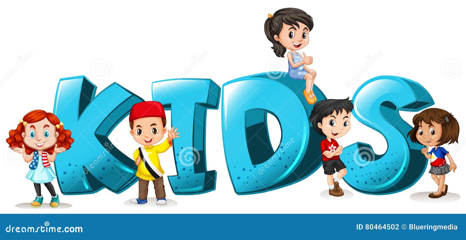 Font design for word kids stock vector. Illustration of design - 80464502