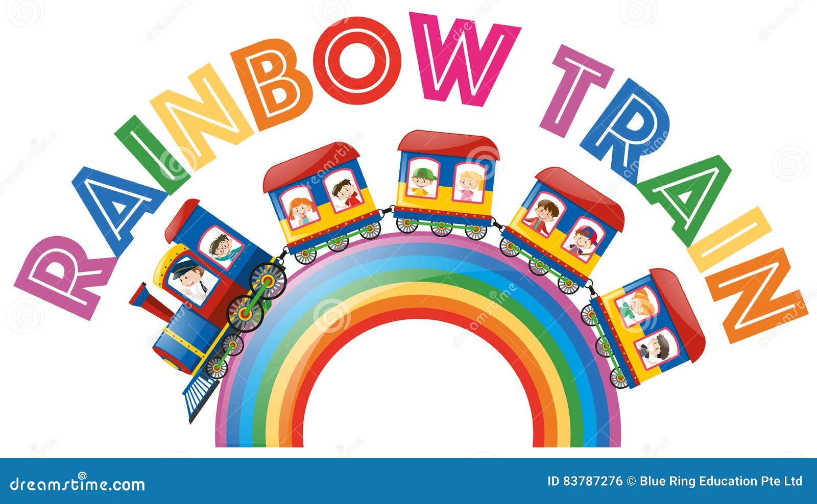 Font Design for Word Rainbow Train Stock Vector - Illustration of ...