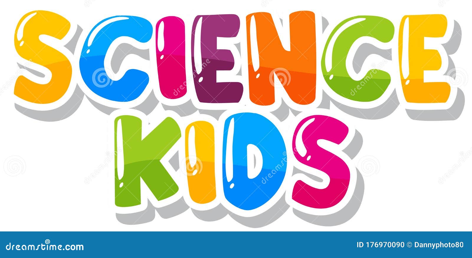 Font Design for Word Science Kids on White Background Stock ...