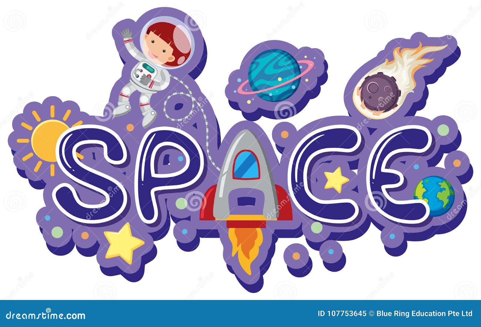 Font design for word space stock vector. Illustration of drawing ...