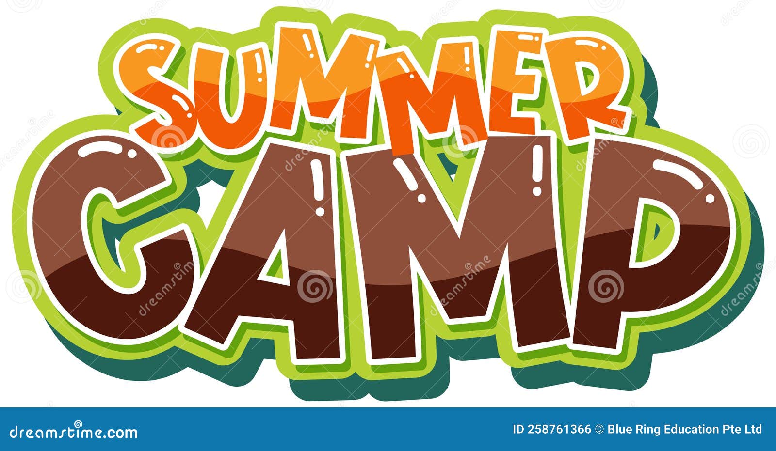 Font Design for Word Summer Camp Stock Vector - Illustration of vector ...