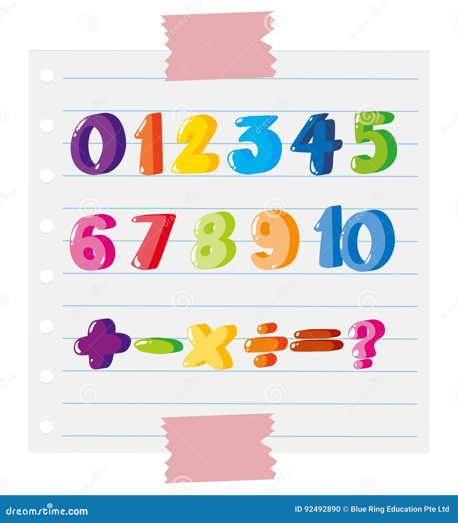 Font Designs for Numbers and Sign Stock Vector - Illustration of nine ...