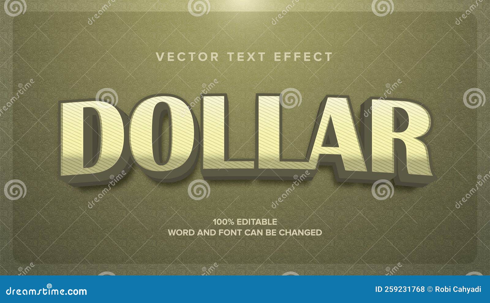 Text Effect Dollar Retro Style Stock Illustration - Illustration of ...