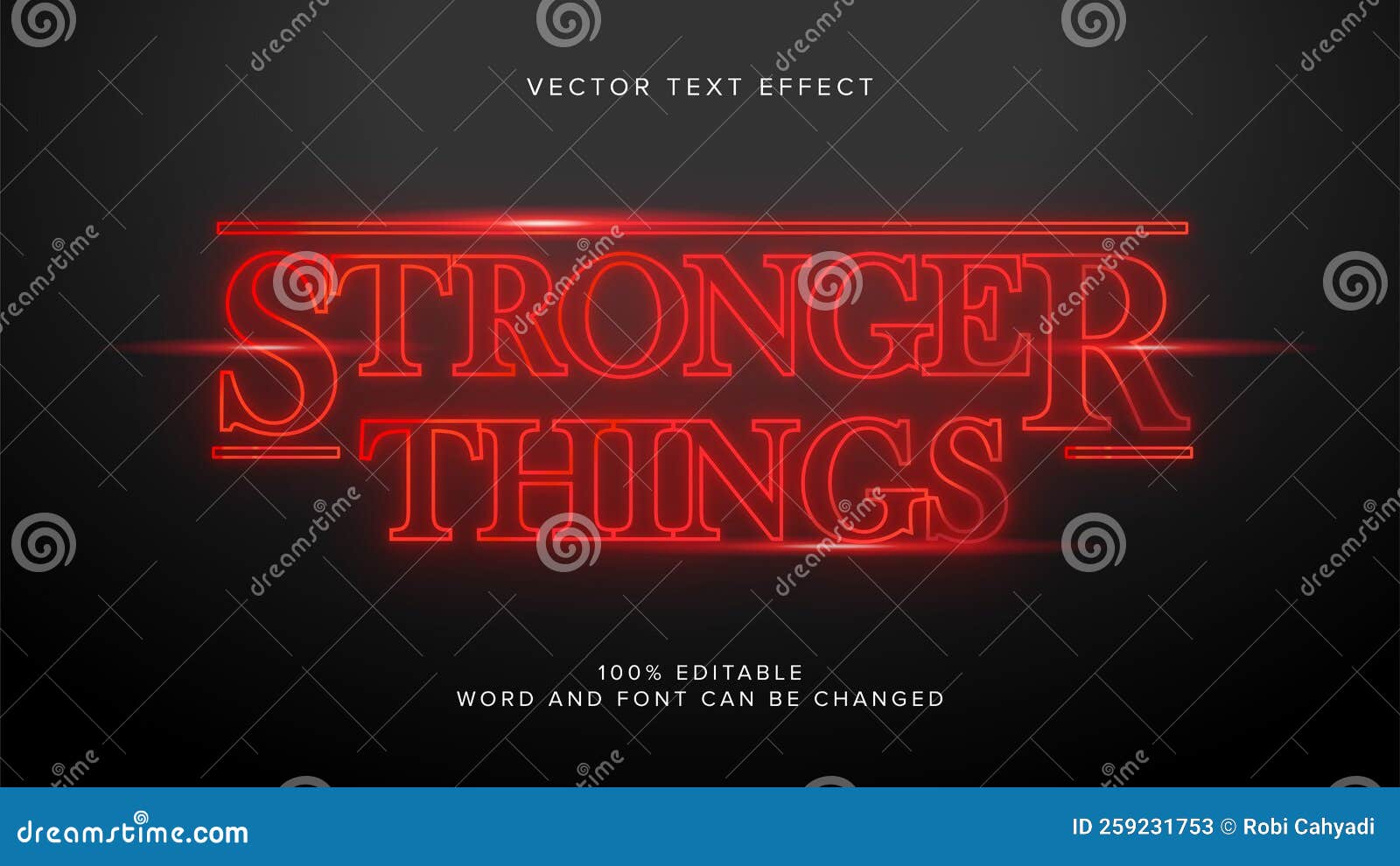 Font Effect Stranger Things Style Cartoon Vector | CartoonDealer.com ...