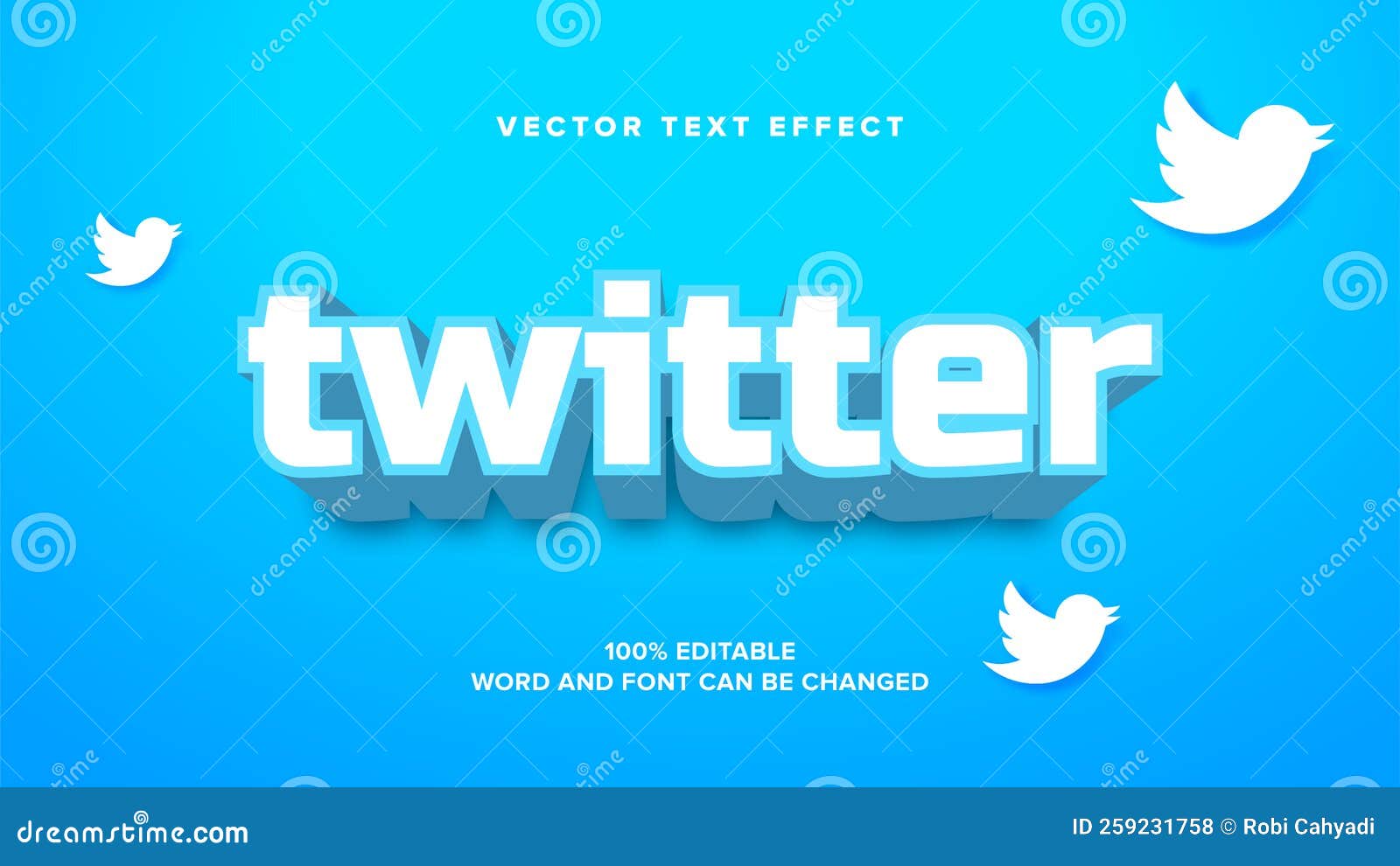 Text Effect Twitter style editorial stock photo. Illustration of font ...
