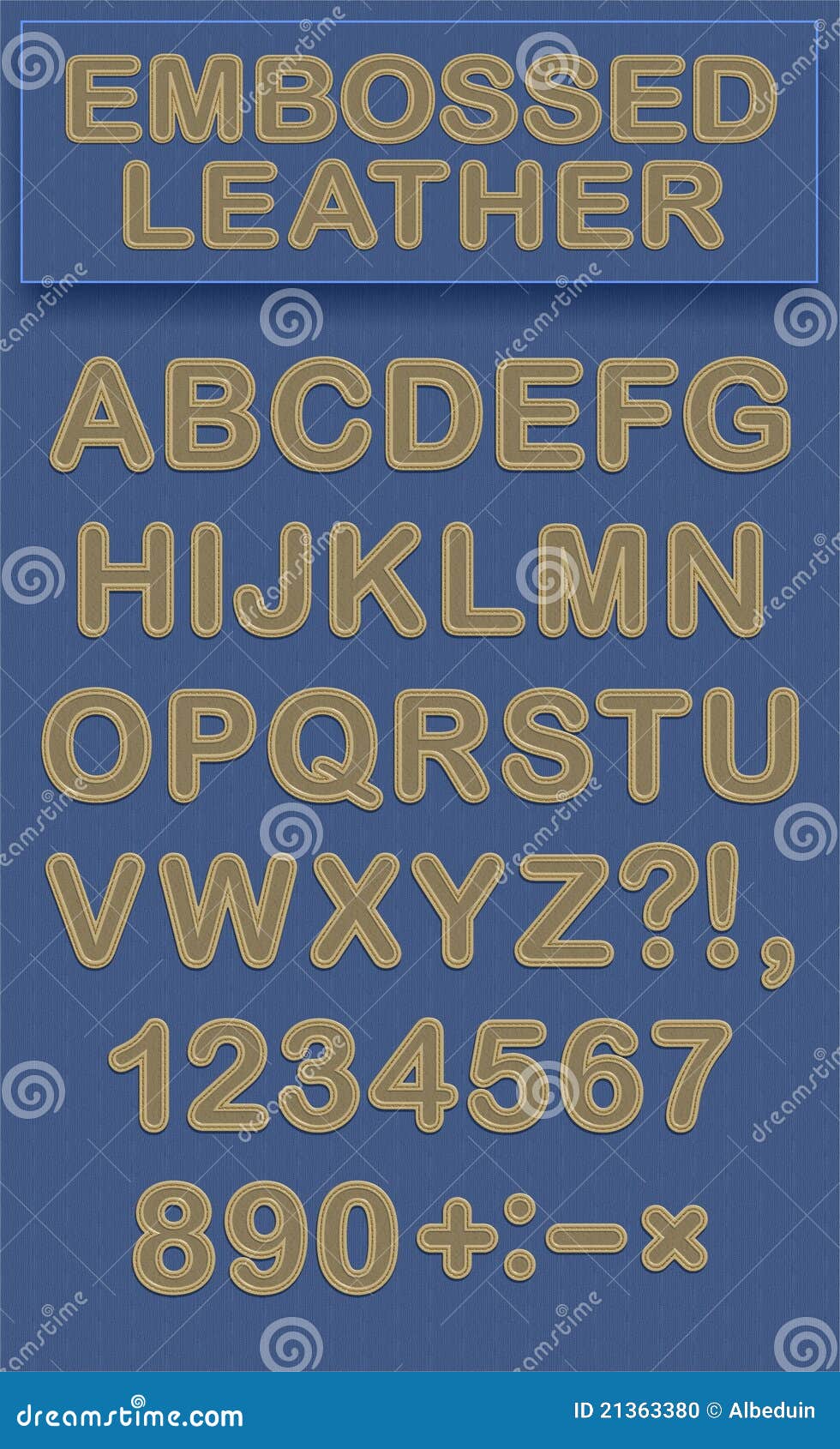 Font Embossed leather stock illustration. Illustration of grammar ...