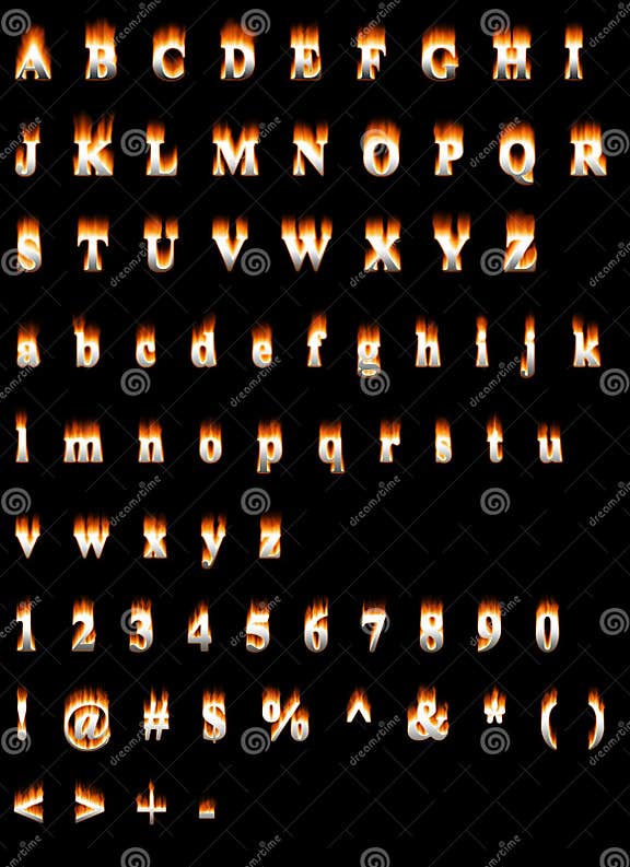 Font of fire stock illustration. Illustration of shape - 10165415
