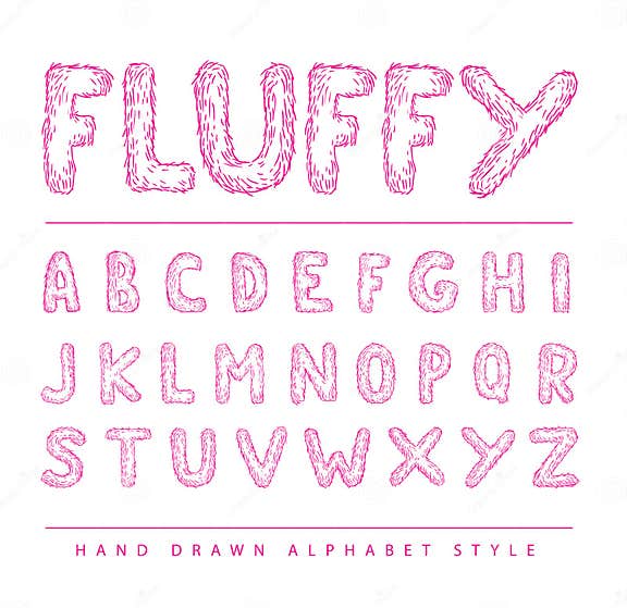 Font Fluffy Style Alphabet, Vector Illustration Stock Vector ...