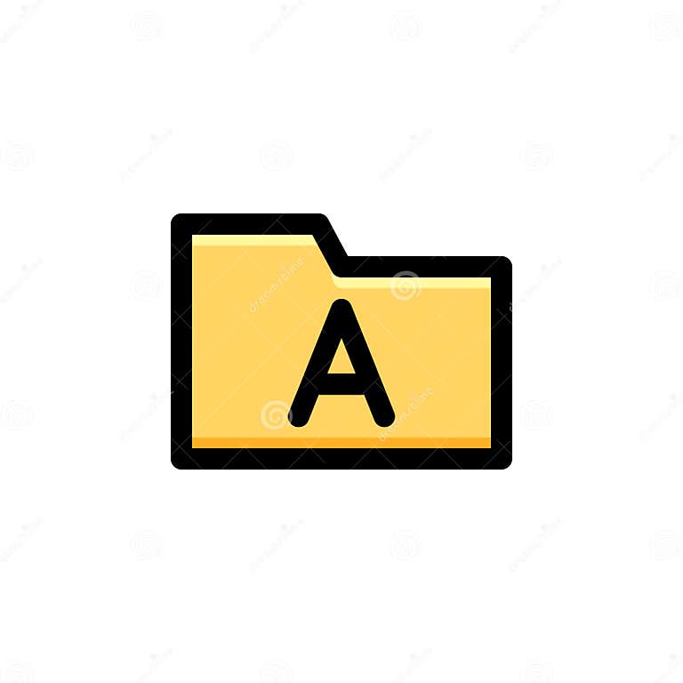 Font Folder Icon stock vector. Illustration of editor - 266549111