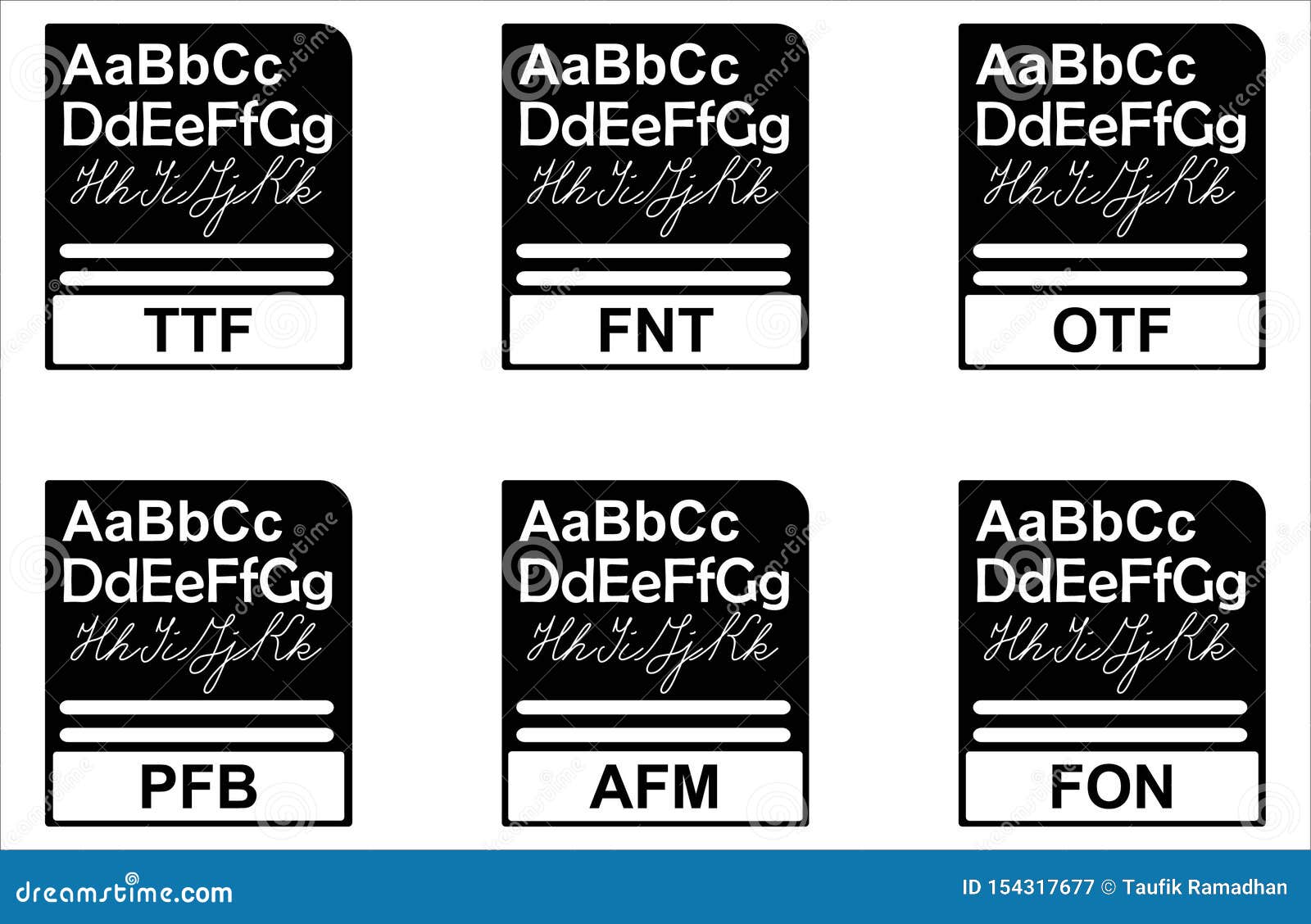 Font Format Icon Set Design Solid Style Stock Vector - Illustration of ...